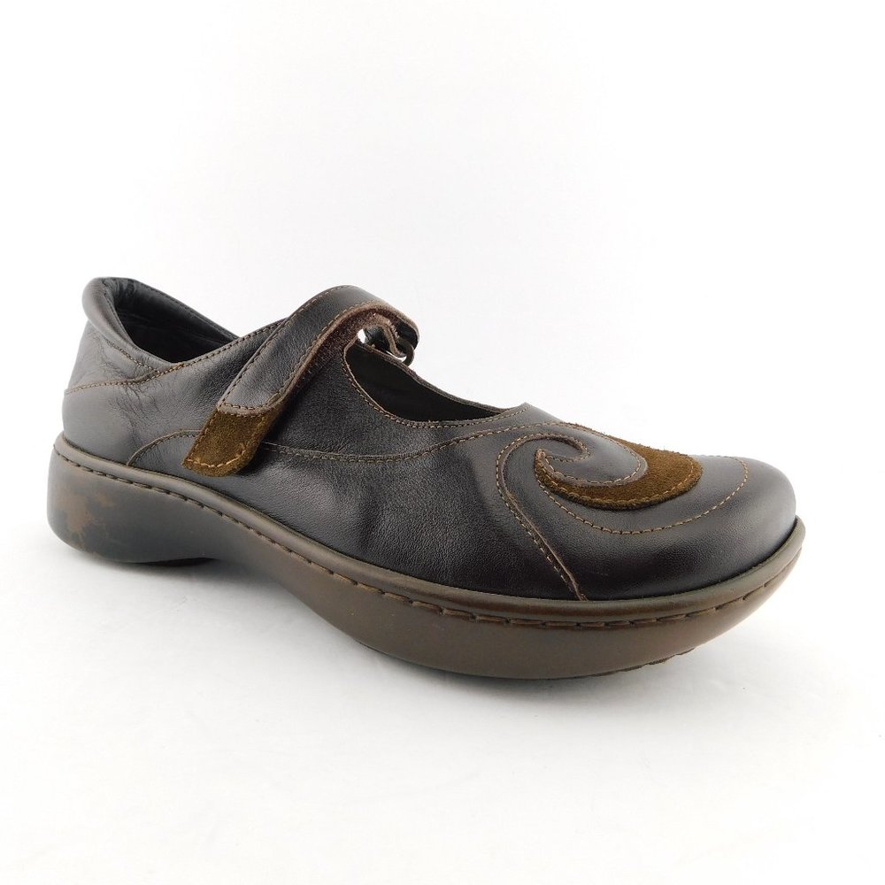 Naot Sea Brown Leather Mary Jane Platform Flats 40eu … - Gem